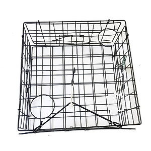 2-Pack of KUFA Vinyl Coated Crab Traps & Accessory Kits Including 100' Rope, Caliper, Harness, Bait Bag & Red/White Float (5"x11" Float, 5/16" Non-Lead Sinking Line)