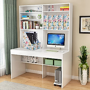 SUIN 2 Packs Foldable Magazine-File Holder, Seamless Floral Designered File-Boxes Desk File Organizer for Office/Home/School