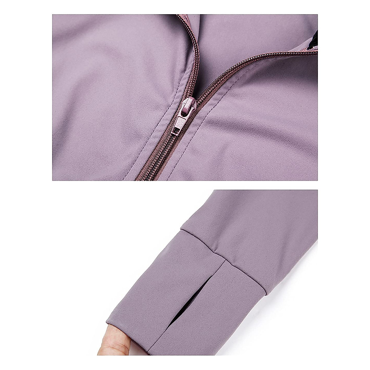 Flygo Women's Lightweight Athletic Full Zip Cropped Workout Running Jacket with Thumb Hole (Black, X-Large, x_l)