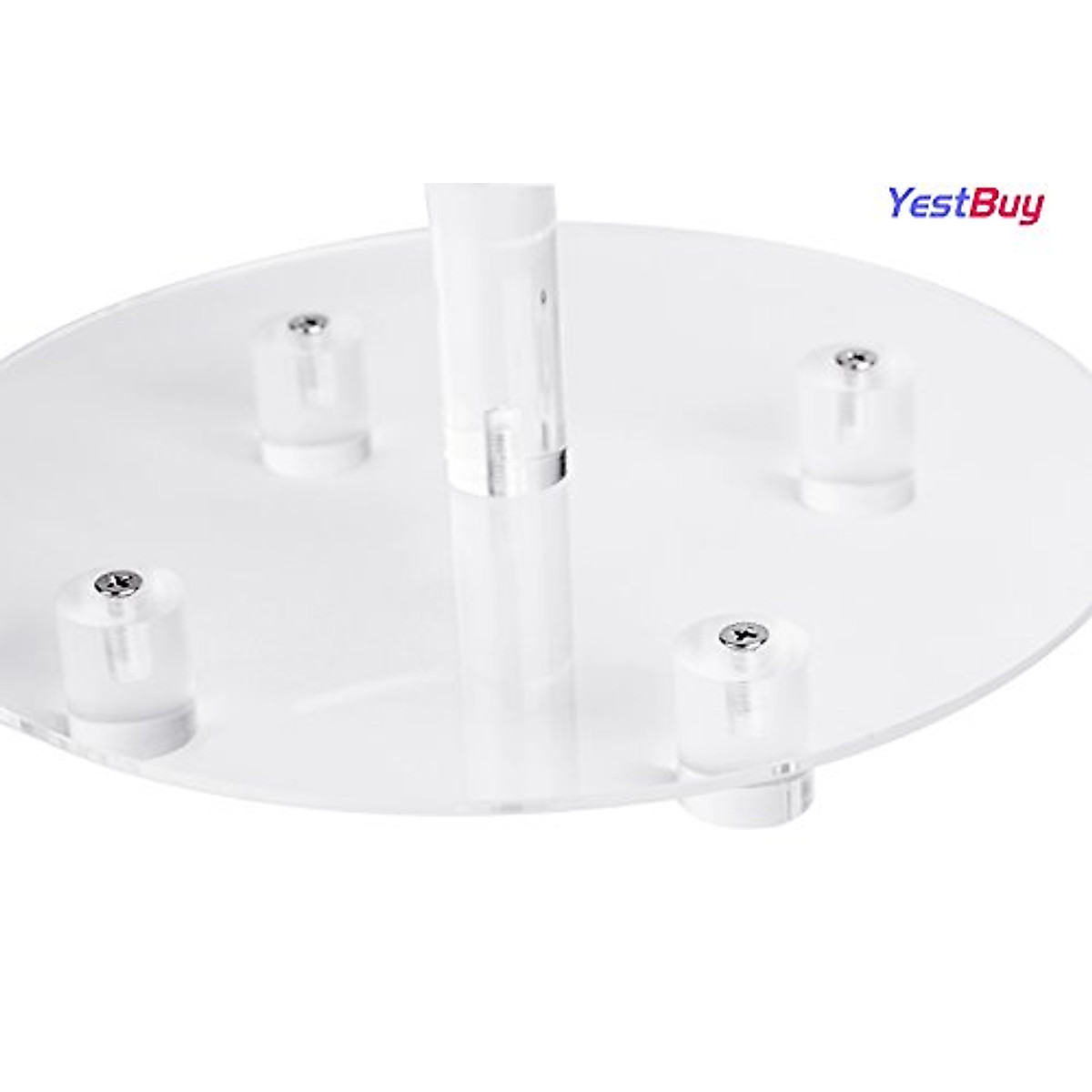 YestBuy 3 Tier Round Cupcake Stand with Base, Acrylic Cake Stand, Cupcake Tower Stand, Premium Cupcake Holder for 28 Cupcakes, Display for Pastry Wedding Birthday Party (4" Between 2 Layers)