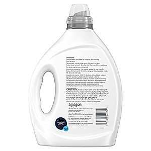 Amazon Basics Concentrated Liquid Laundry Detergent, Free & Clear, 110 loads, 82.5 Fl Oz (Previously Solimo)