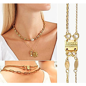 Dailyacc Lucky Necklace Layering Clasp 18K Gold and Silver Strong Multiple Necklace Clasps For Layered Separator