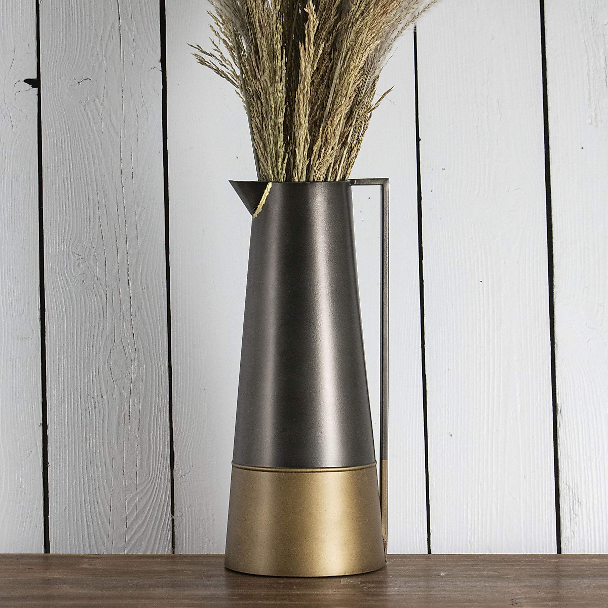 Foreside Home and Garden Multicolored Metal Pitcher Vase