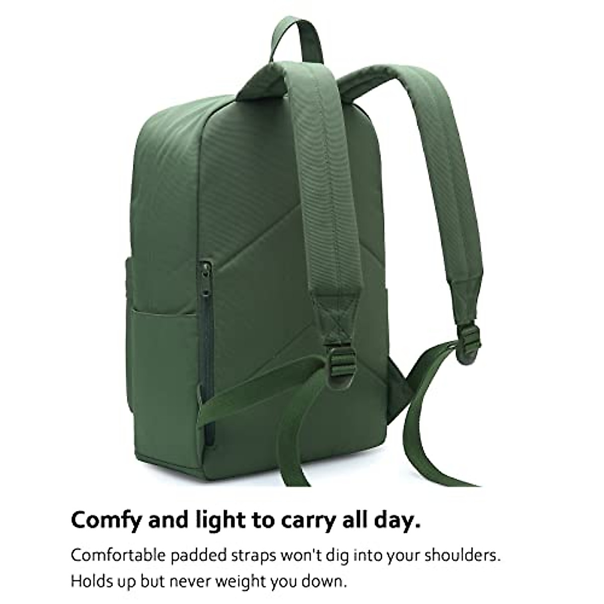 HotStyle 599s Simple Backpack, Classic Bookbag with Multi Pockets, Durable for School & Travel, Hunter Green