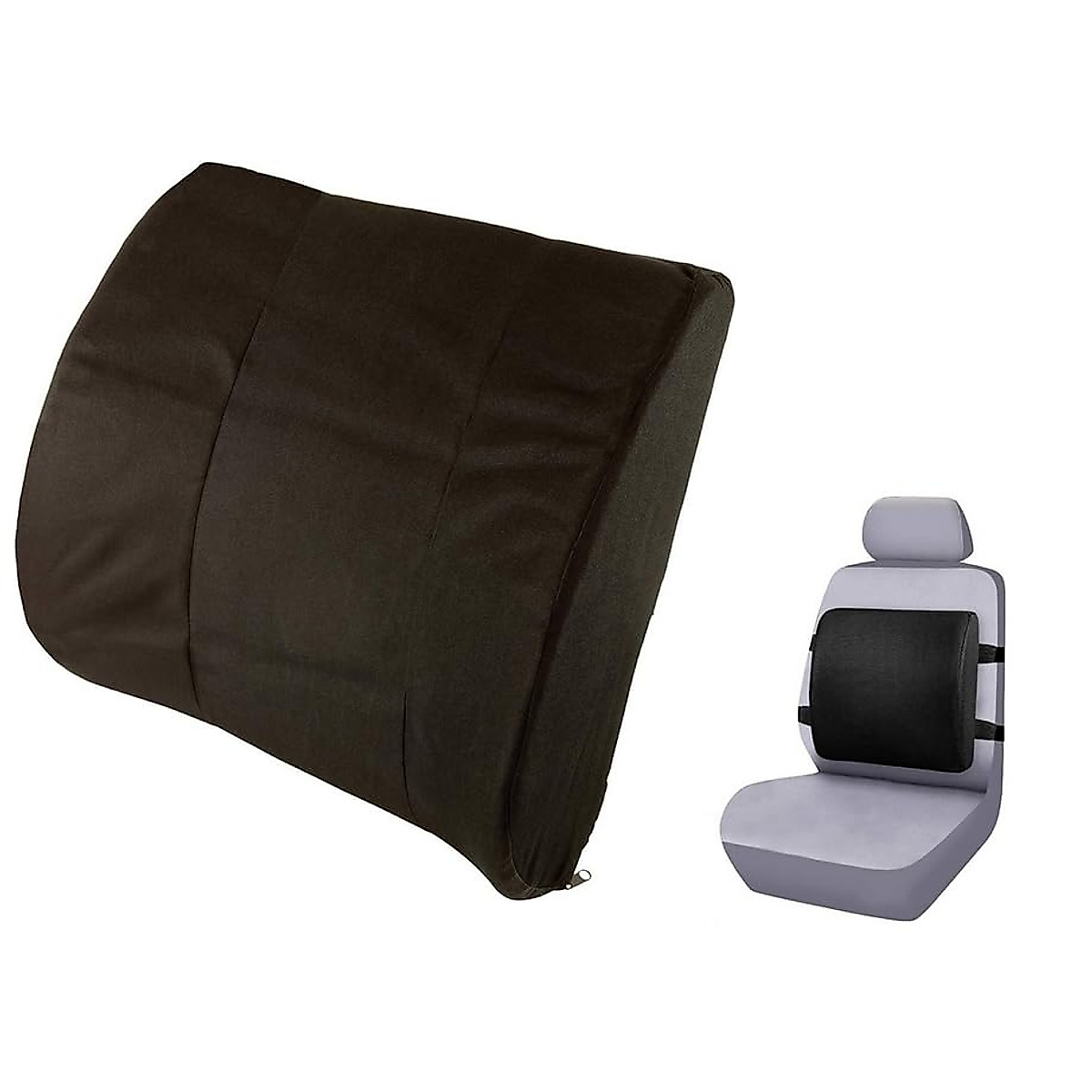 AmeriCan Goods Healthy Lumbar Support Pillow Lower Back Pain Contoured Foam Cushion for Car Office Home Computer Gaming Pillow for Back Pain Relief Improve Posture