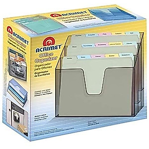 Acrimet Horizontal Triple File Folder Holder Organizer (Orange Citrus Color)