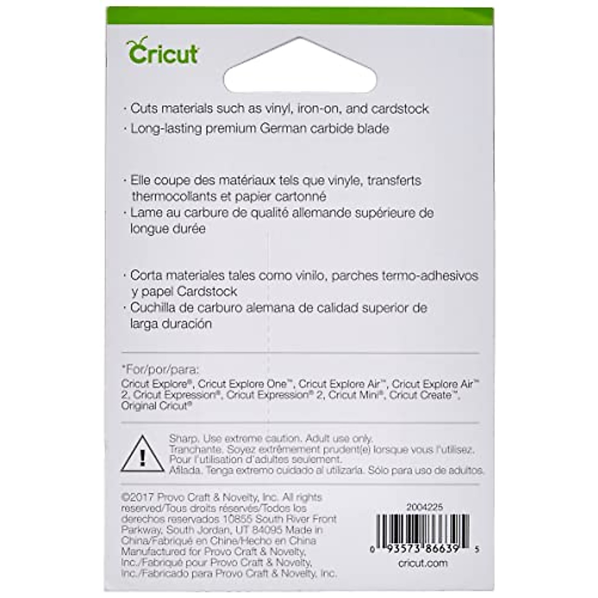 Cricut Premium Fine-Point Blade + Housing, Cutting Blade for Light to Mid-Weight Materials Like Cardstock, Vinyl, Iron-On & More, Works with Cricut Maker & Explore Machines, Gold