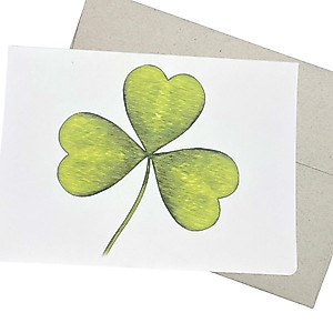Shamrock Greeting Card with Envelope (7X5 Inches and Blank Inside for All Occasions) for Happy Birthday, Irish Blessings, Mother's Day, Graduation, and Get Well Wishes - 176
