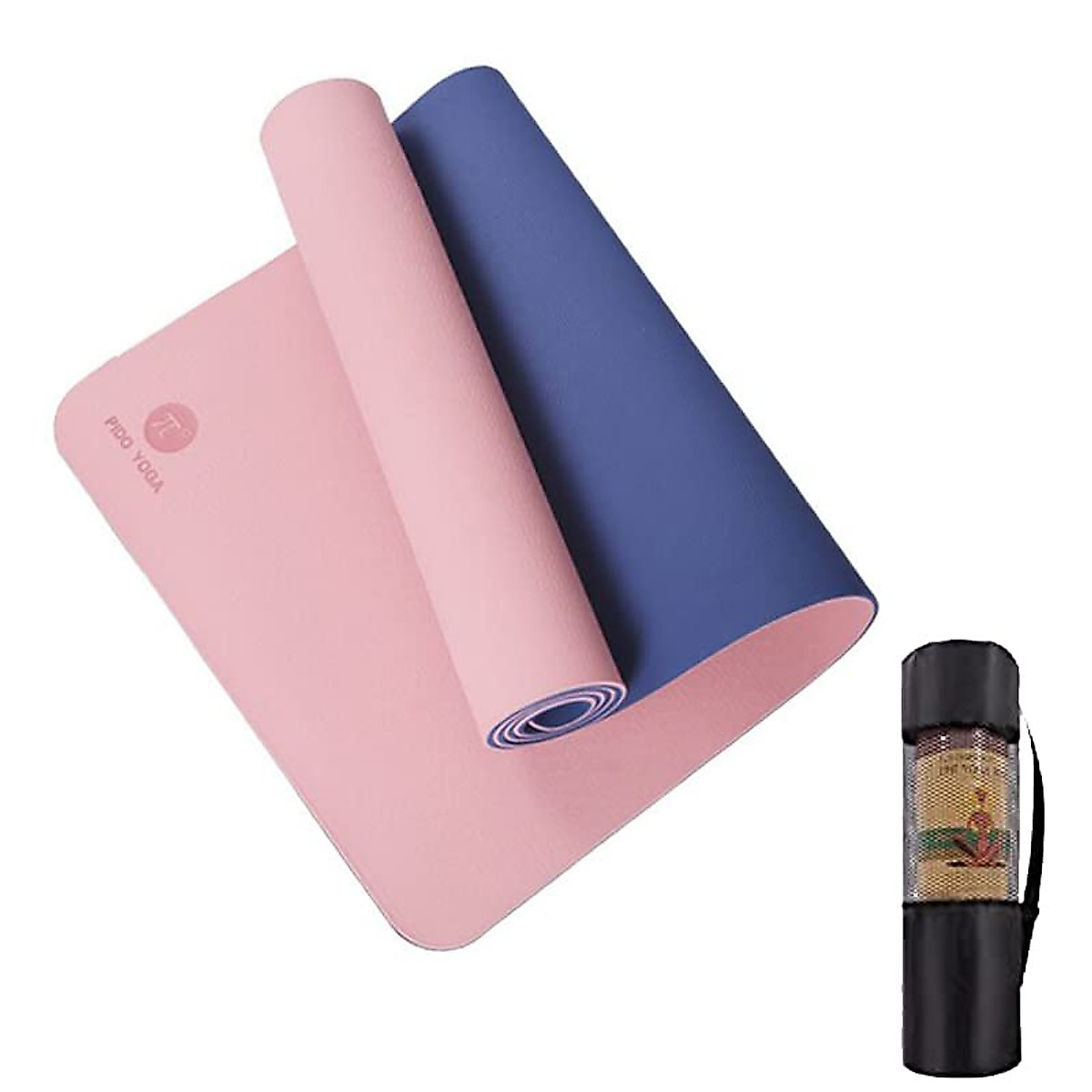 6mm Yoga Mat For Beginner TPE Non-slip Mat Yoga Sports Exercise Pad With Position Line Home Fitness Gymnastics Pilates Mats (Blue,71"L x 24.8"W x 0.25"Th)