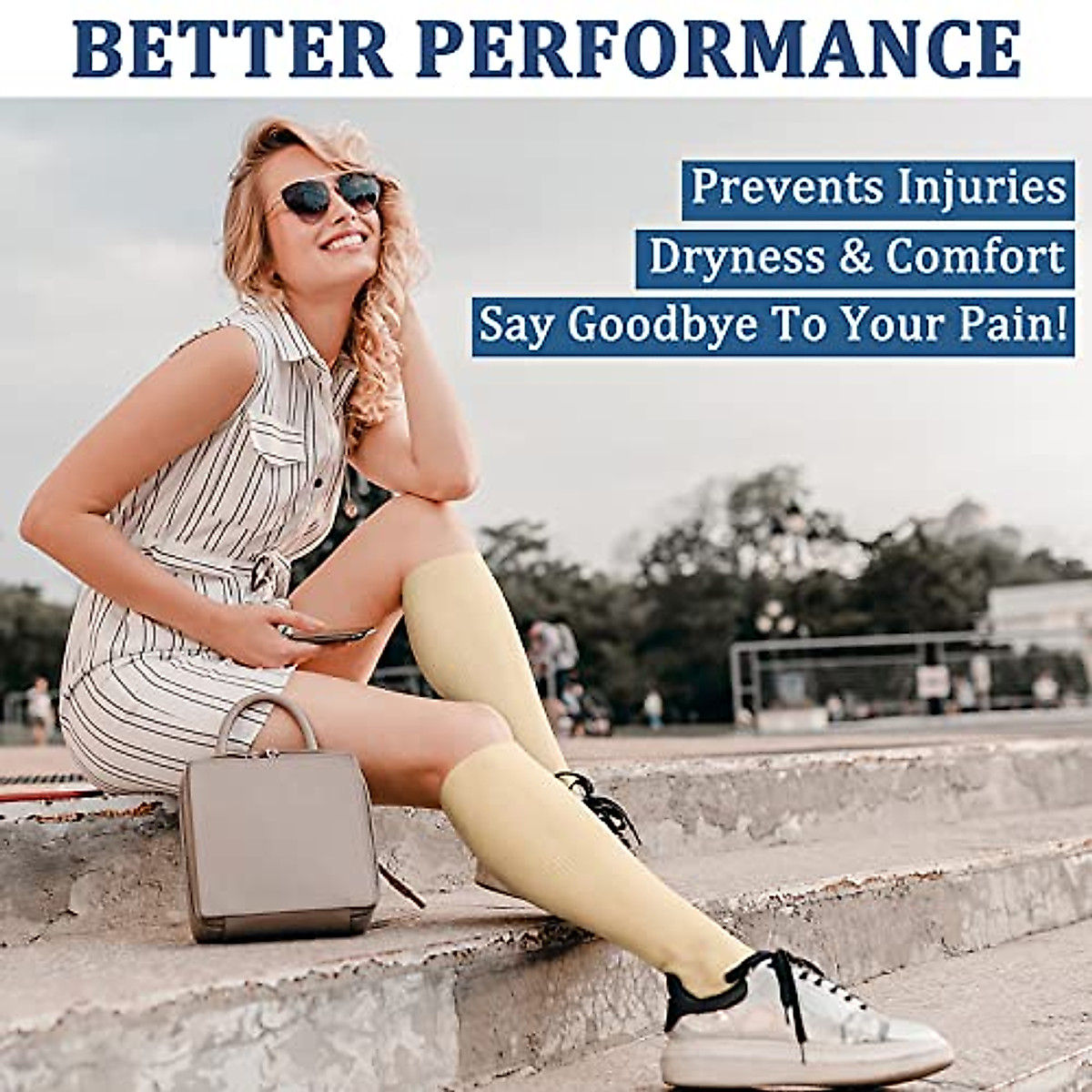 FEYHAY Copper Compression Socks (3 Pairs) 15-20 mmHg Circulation is Best Athletic & Daily for Men & Women, Running, Climbing