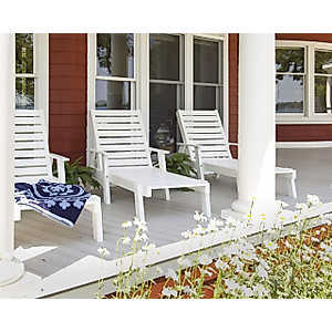 POLYWOOD AC2678-1BL Captain Chaise with Arms, Black