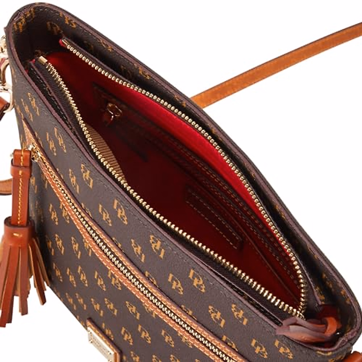 Dooney & Bourke Crossbody Bags for Women, Gretta Lani Crossbody with Tassel Zipper - Brown