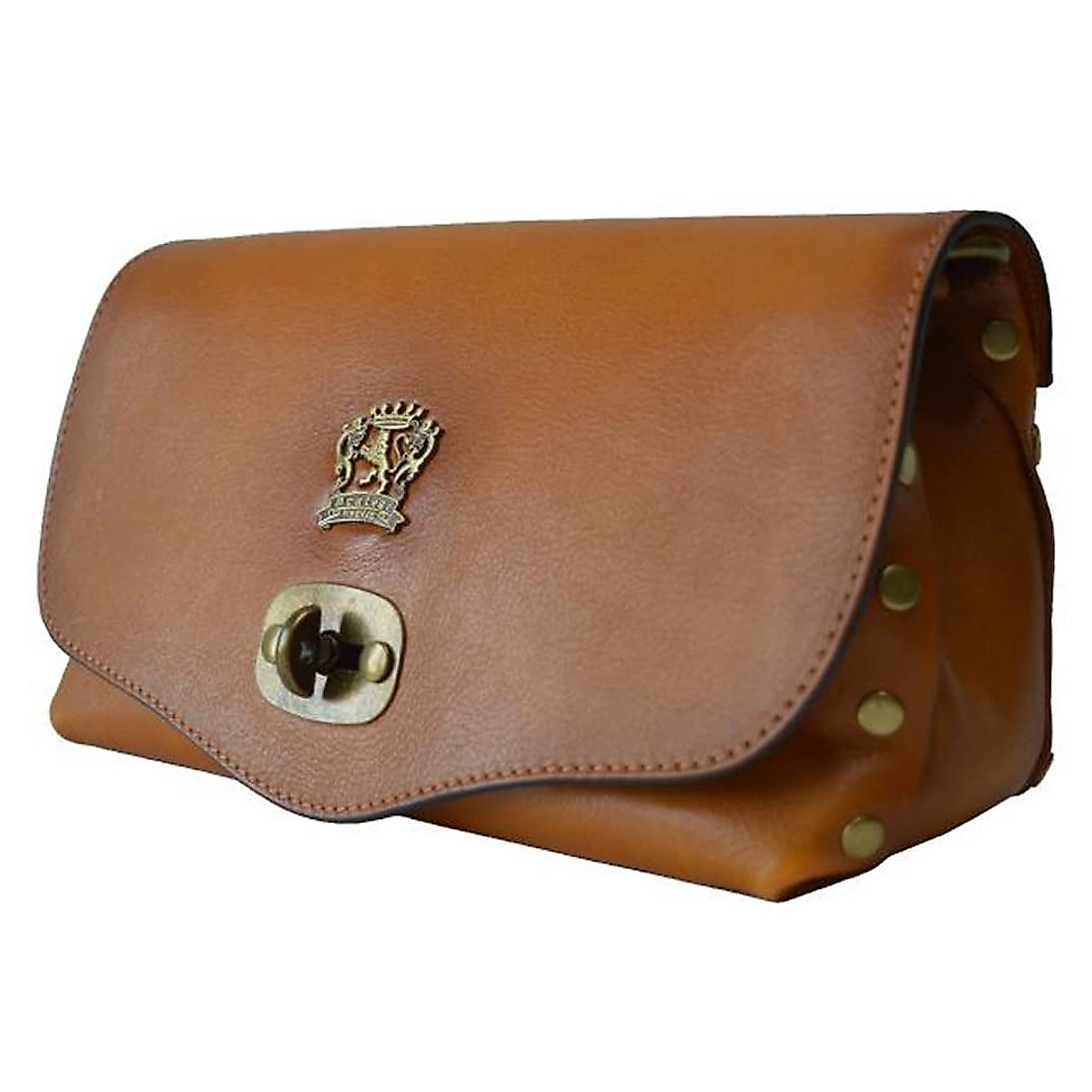 Pratesi Leather, Leather Bag for Woman Castel Del Piano Clutche in cow leather - Bruce Mustard