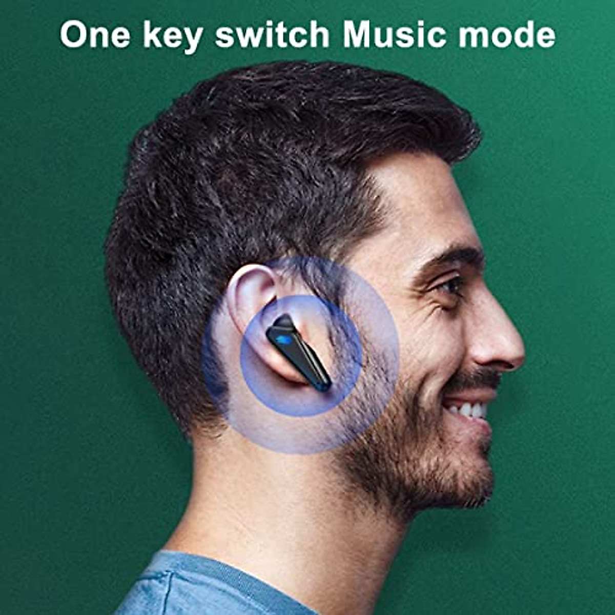 Geva Wireless Gaming Earbuds, 30H Playback Wireless Gaming Headphones with Charging Case Waterproof in-Ear Headsets with Microphone K55 Bluetooth Earbuds for Android iOS Laptop TV Computer