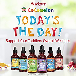 Cocomelon Elderberry Syrup for Toddlers by MaryRuth's | USDA Organic | Black Elderberry Liquid Drops for Immune Support | Blueberry Raspberry | Kids Ages 1-3 Years | Vegan | Non-GMO | 1 Oz