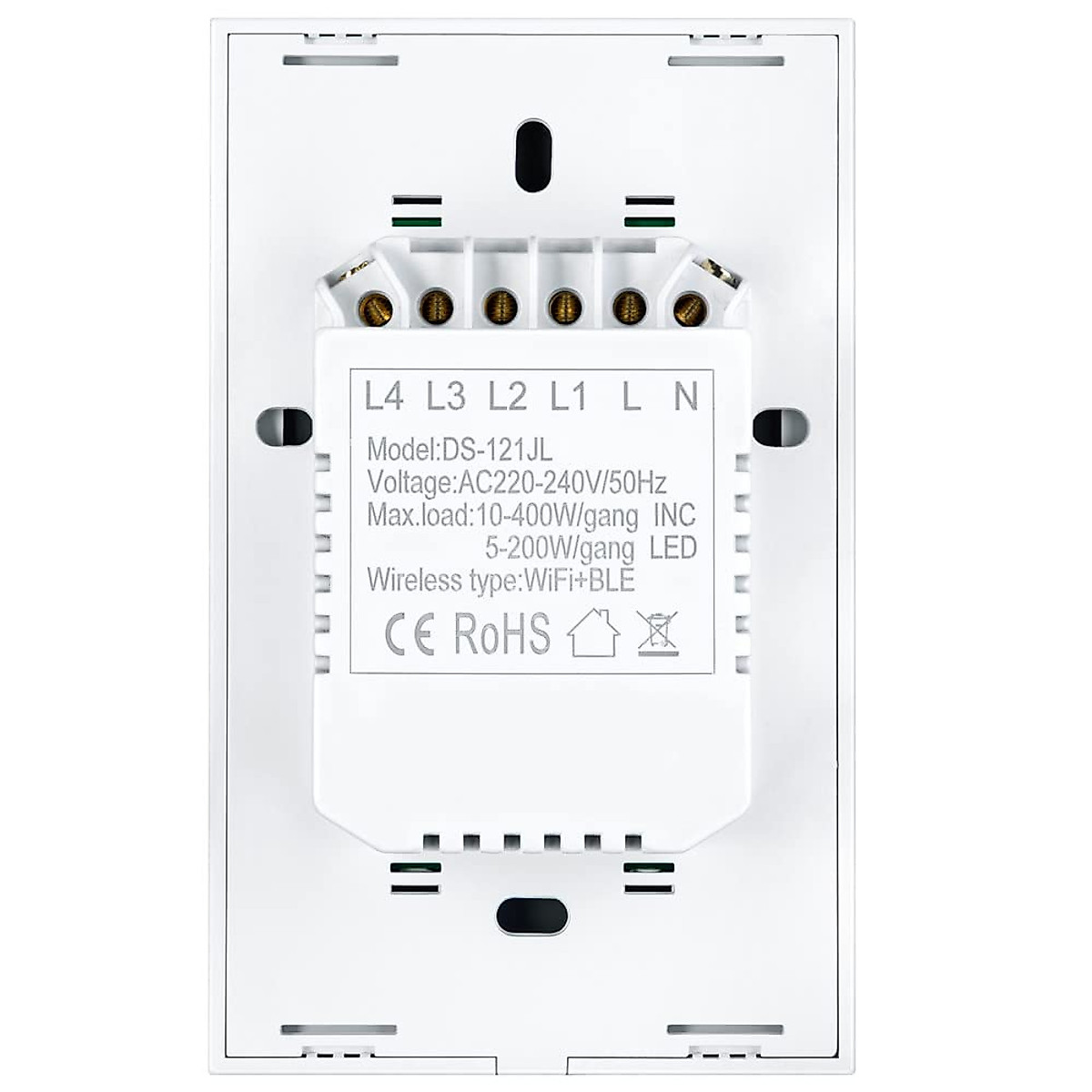 Athom US Standard Dual Mode WiFi Smart Wall Light Switch for Apple Homekit,Glass Touch Panel,No Neutral and Neutral Needed Dual Mode,220-240V,Siri Voice Control (2 Gangs), White (DS-121JL)