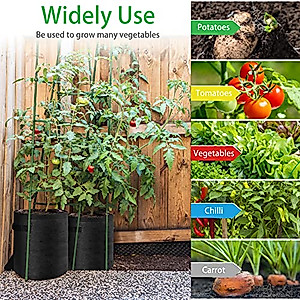 JJGoo 4 Pack Potato Grow Bags 10 Gallon with Flap, Heavy Duty Fabric Grow Bags with Handle and Harvest Window, Non-Woven Planter Pot Plant Garden Bags to Grow Vegetables Potato Tomato, Black