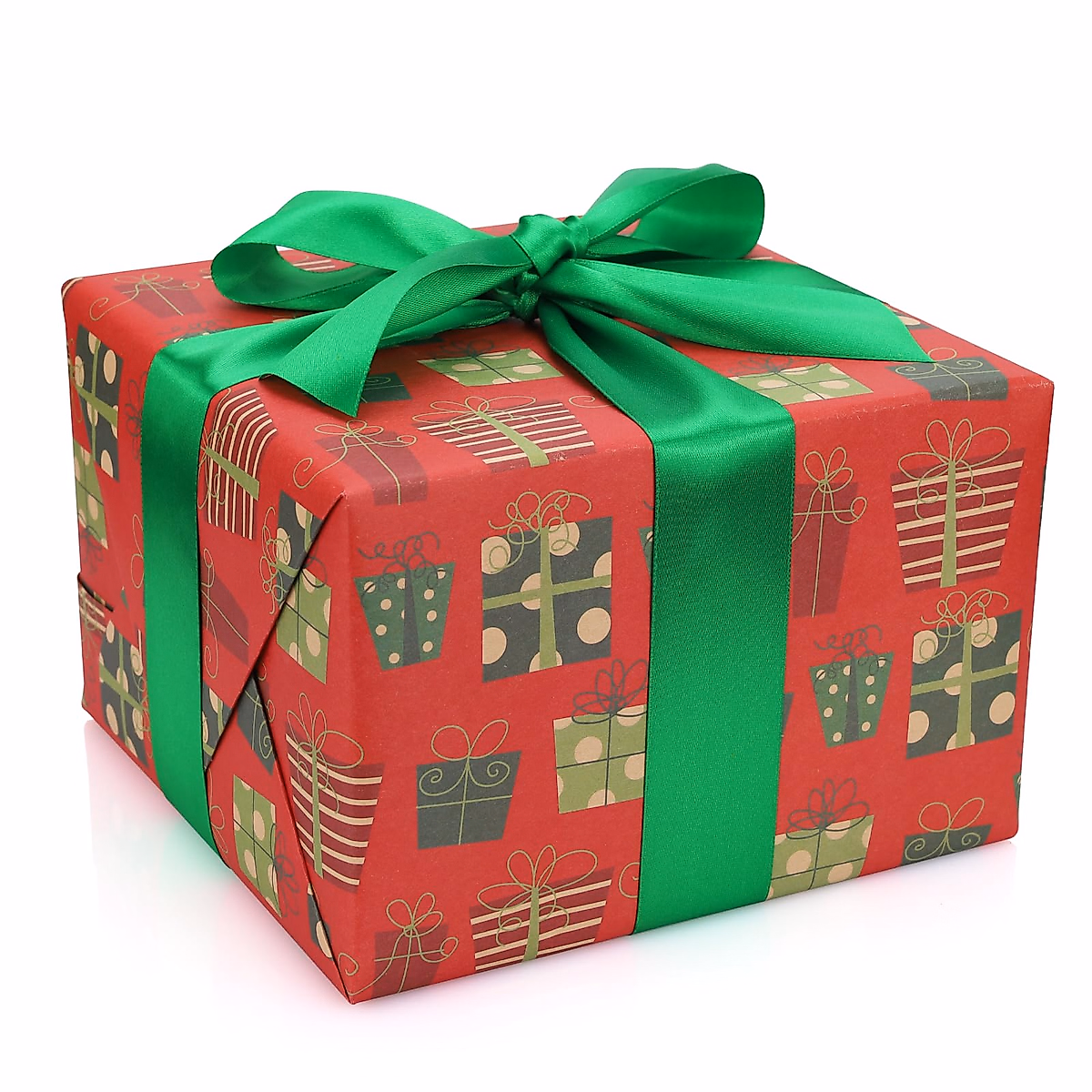 Baocuan 1-1/2 inch Green Satin Ribbon 50 Yards Solid Fabric Ribbons Roll for Wedding Invitations, Bridal Bouquets, Sewing, Party Decorations, Gift Wrapping and More