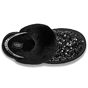 UGG Women's FUNKETTE Chunky Sequin Slipper, Black, 6