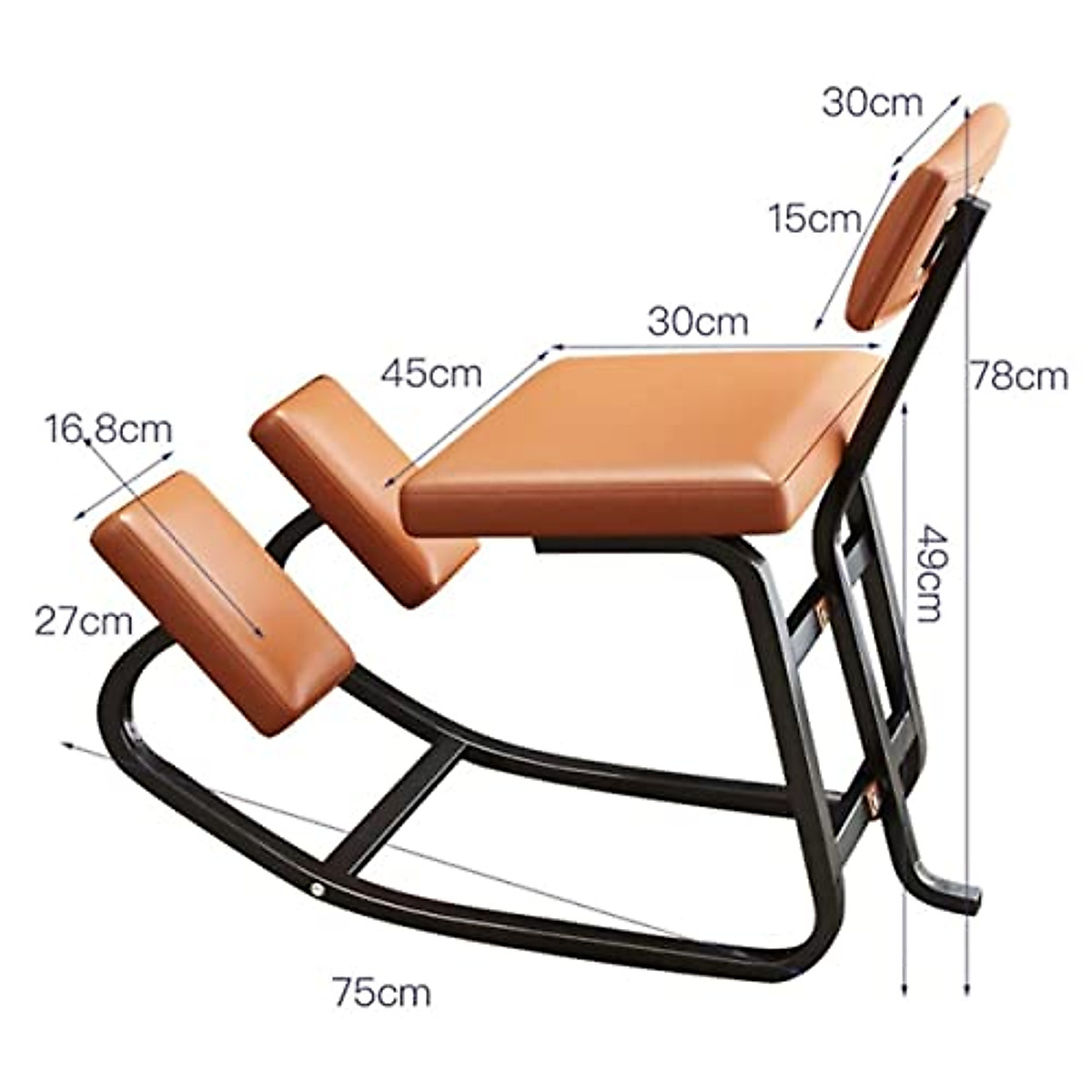 LoMSA Ergonomic Design Kneeling Chair, Posture Corrective Kneeling Chair for Office & Home with Backrest/Back Support,Gray