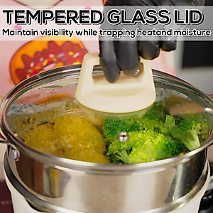 Romswi 23Piece Kitchen Cookware Set, Non Stick Pots and Pans Set, Induction Cookware with Utensil and Pan Protectors, White