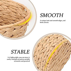 Cabilock Office Decor Paper String Basket Multi- Storage Basket Home Trash Basket Waste Basket Garbage Container Toillet Paper Bin for Bathroom Bedroom Kitchen Office Wicker Basket