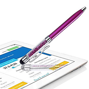 Stylus Pens for Touch Screens, ChaoQ 2 in 1 Crystal Stylus Ballpoint Pen (10-Pack), 1.0mm Medium Point (Black Ink), with 10 Replaceable Rubber Tips