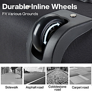 Hanke 20 Inch Expandable Carry On Luggage Suitcases with Wheels Foldable Duffle Bag for Travel Carry On suitcase Weekend Bag for Women Men Garment Bag.（Black）