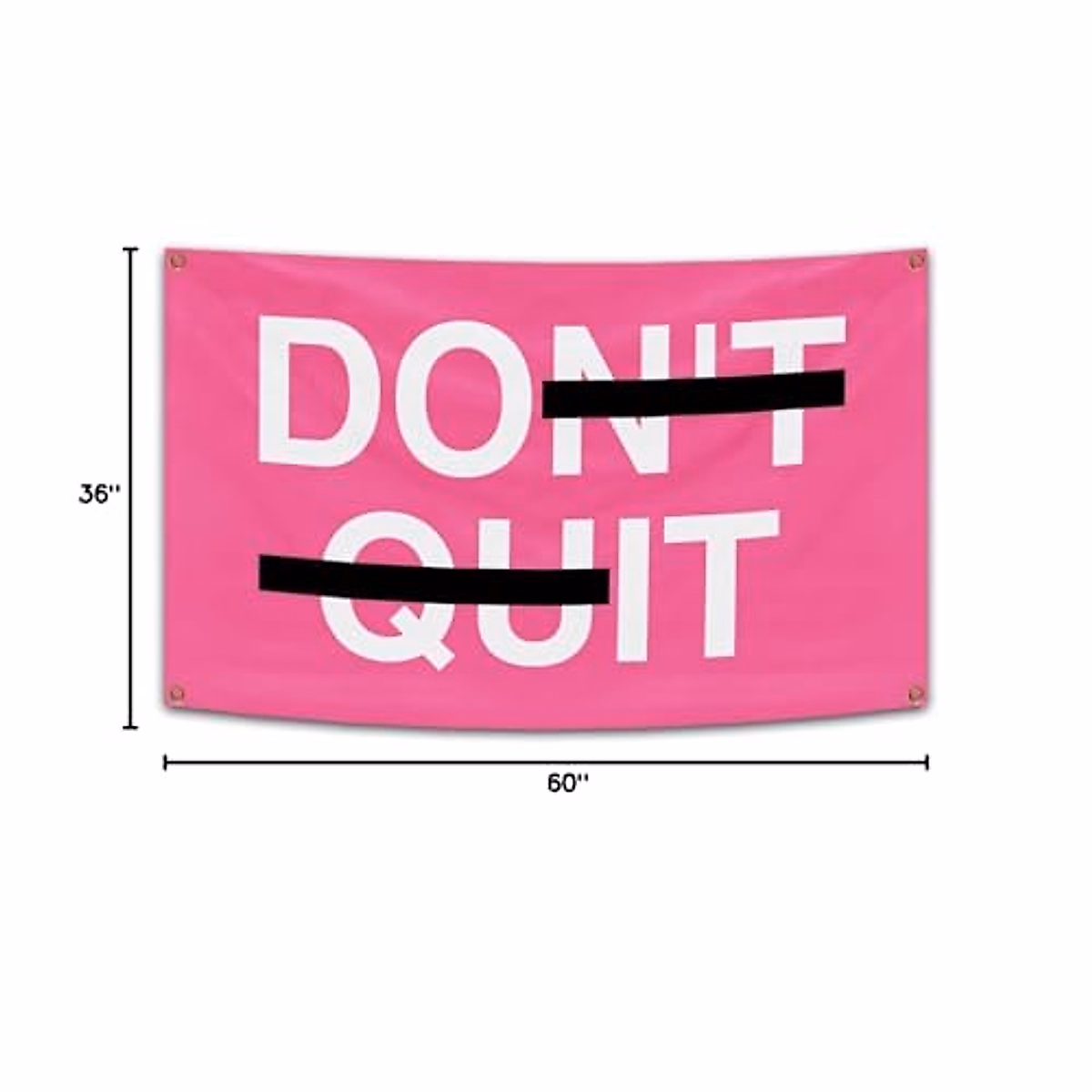Don't Quit Flag Motivational Fitness Gym Pink Flag Banner for Lady Banner 3×5FT Pub Club College Dorm Room Wall Bedroom Living Room Decoration with 4 Brass Grommets