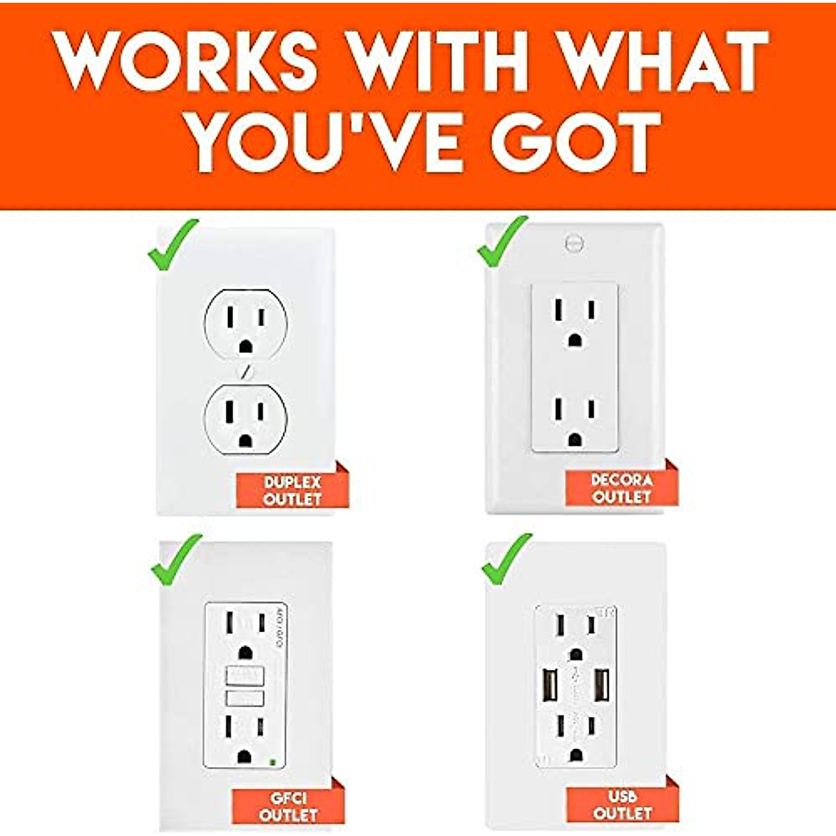 ECHOGEAR USB Wall Charger Surge Protector with 4 Pivoting AC Outlets & 2 USB Ports – Packs 1080 Joules of Surge Protection & Installs On Existing Outlets to Protect Gear & Increase Outlet Capacity