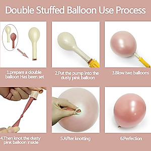 Pearl Pink Balloon Garland Double Stuffed Balloons Pearl Balloons Different Sizes Dusty Rose 18/12/5in Thick Latex Rose Pink Balloon Arch Kit for Baby Bridal Shower Birthday Boho Wedding Party Decor