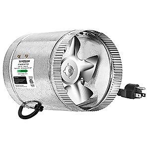 VIVOSUN 6 Inch Inline Duct Fan 240 CFM, HVAC Exhaust Ventilation Fan with Low Noise for Basements, Bathrooms, Kitchens and Attics, Silver