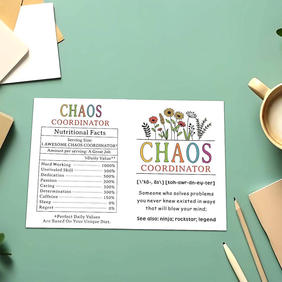 Raddimelo Boss Christmas Cards, Chaos Coordinator Gifts, Stocking Stuffers for Leader Coworkers, Boss Gifts for Women, Boss Day Gifts for Boss Boss Lady Leader, Birthday Gifts, Veterans Day Cards