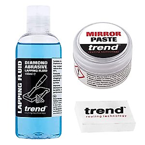 Trend Complete Sharpening Set: 6 Inch Diamond Bench Stone, Tapered File, Leather Strop, Lapping Fluid, Mirror Paste, Cleaning Block & Storage Case, DWS/KIT/K