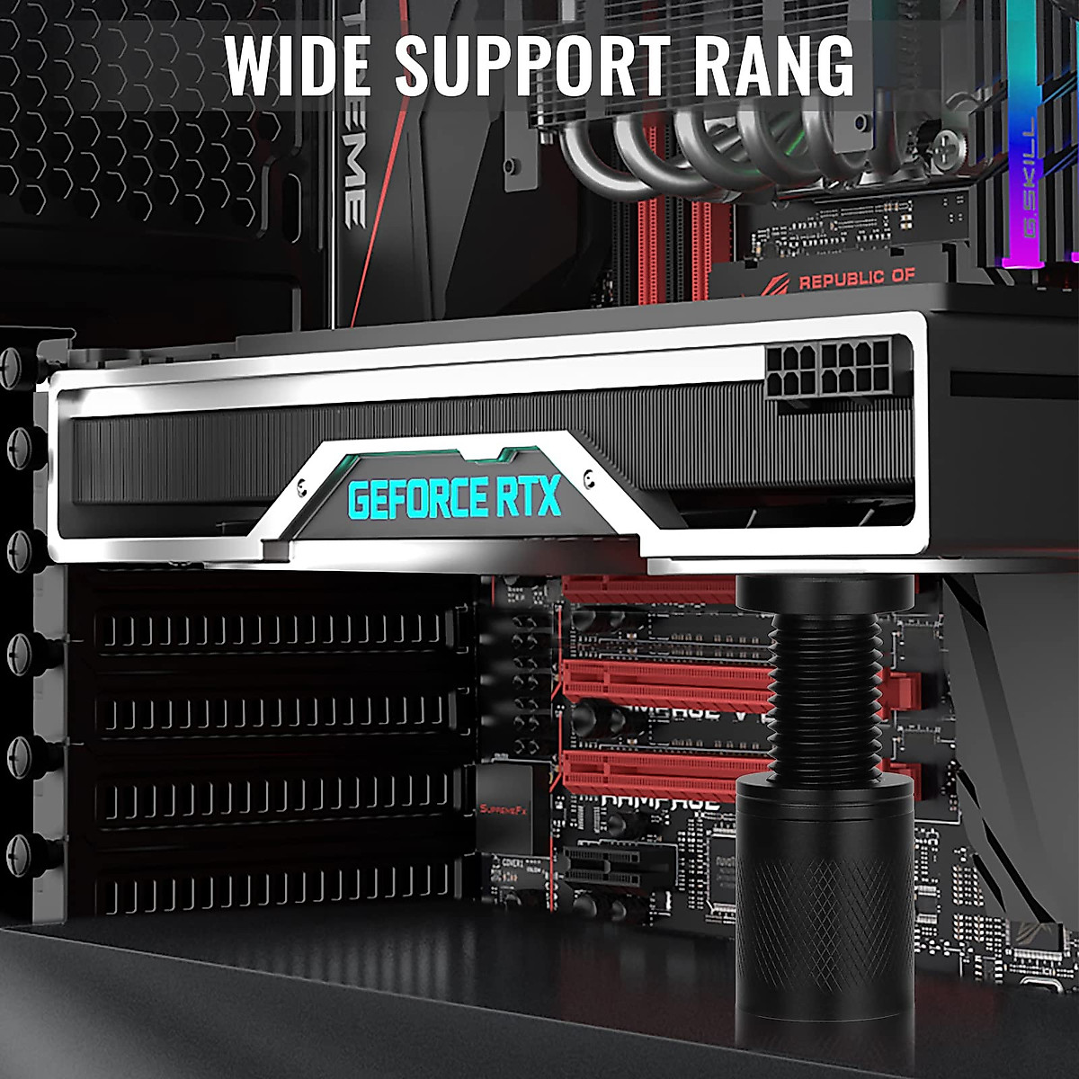 Graphics Card GPU Support Bracket, Heavy-Duty GPU Graphics Card Stand Anti Sag GPU Holder GPU Sag Bracket Video Card Mini GPU Mount Brace for Prevent Graphics Card ,Medium 2-3.15 in Adjustable