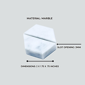 Roselei & Ivory | Marble Place Card Holder (Set of 2) for Card Stock, Perfect for sophisticated table decor, dinner party, weddings, labeling charcuterie boards