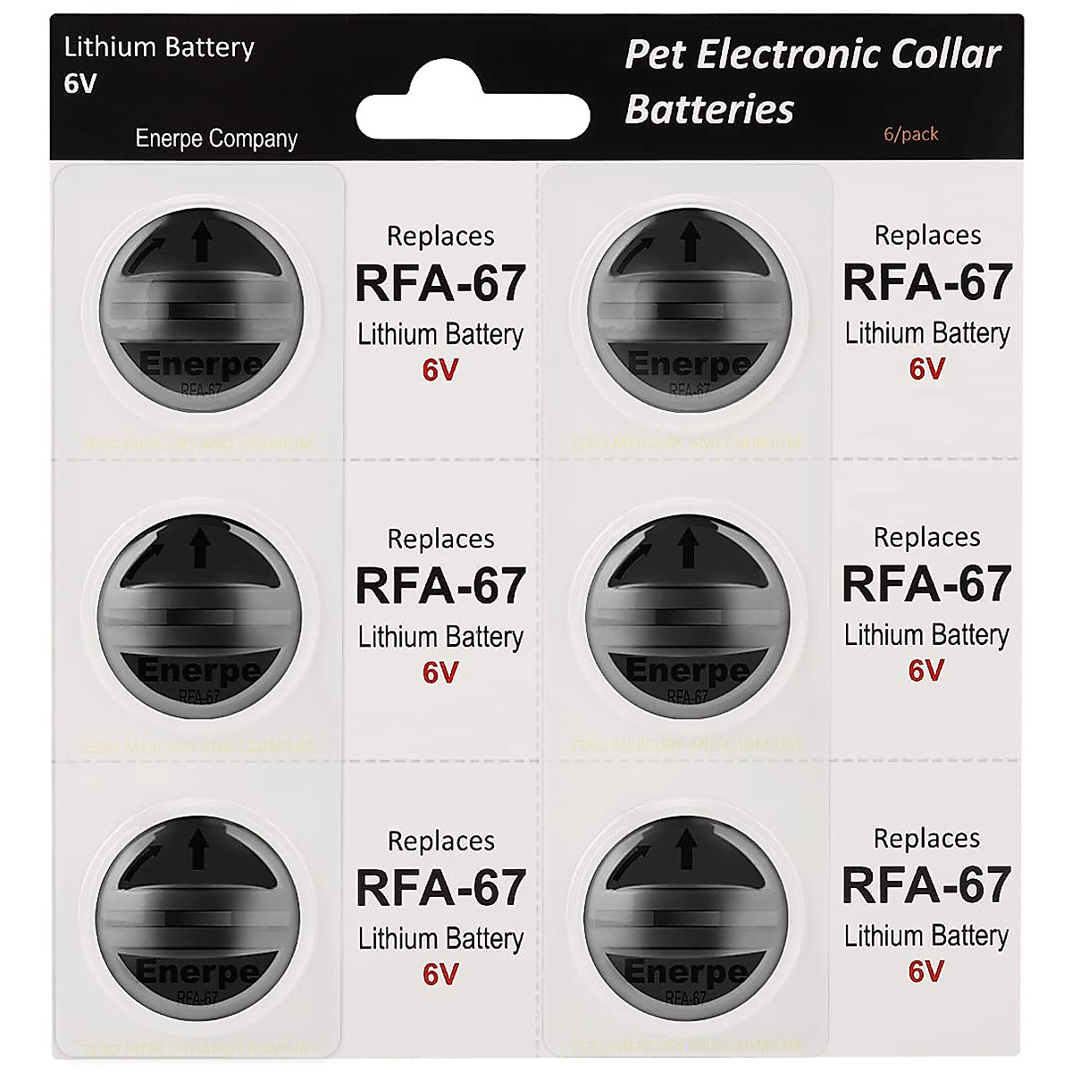 Enerpe RFA-67 RFA-67D-11 6V Replacement Battery Long-Lasting & High Capacity Compatible with PetSafe Electronic Collars Pack of 6