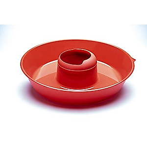 Jokari Less Mess Drip Free Chips and Dip 14 Inch Serving Bowl. Rimmed Platter to Scrape Extra Dip, Sauce, Queso, Salsa Guac or Dressing Off Chips, Fruit, Veggies, Soft or Hard Pretzels, Wings and More