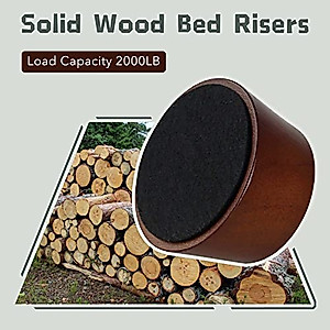 KOIKEY Furniture Raisers Bed Risers - 2 Inch Wooden Circle Heavy Duty Furniture Height Extenders Lifts for Sofa Couch Desk Chair Table Base Raising Space, Convenient Store and Cleaning, Pack of 4