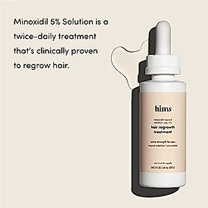 hims Extra Strength Hair Regrowth Treatment for Men with 5% Topical Minoxidil Solution for Hair Loss and Thinning Hair, Unscented, 2 Pack
