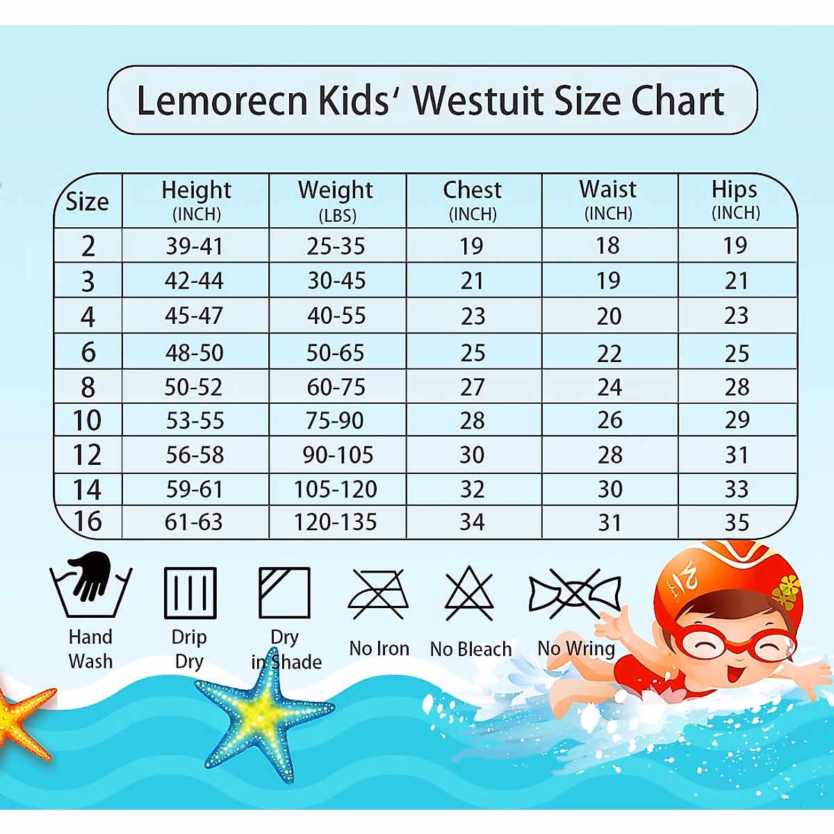 Lemorecn Wetsuits Youth Premium Neoprene 2mm Youth's Shorty Swim Suits(4021-US8)