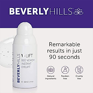Beverly Hills V-Lift Instant Eye Lift and Eye Tuck Bee Venom Serum for Puffy Eyes, Dark Circles, Wrinkles, and Under Eye Bags Treatment for Women and Men | 30mL (120 Day Supply)