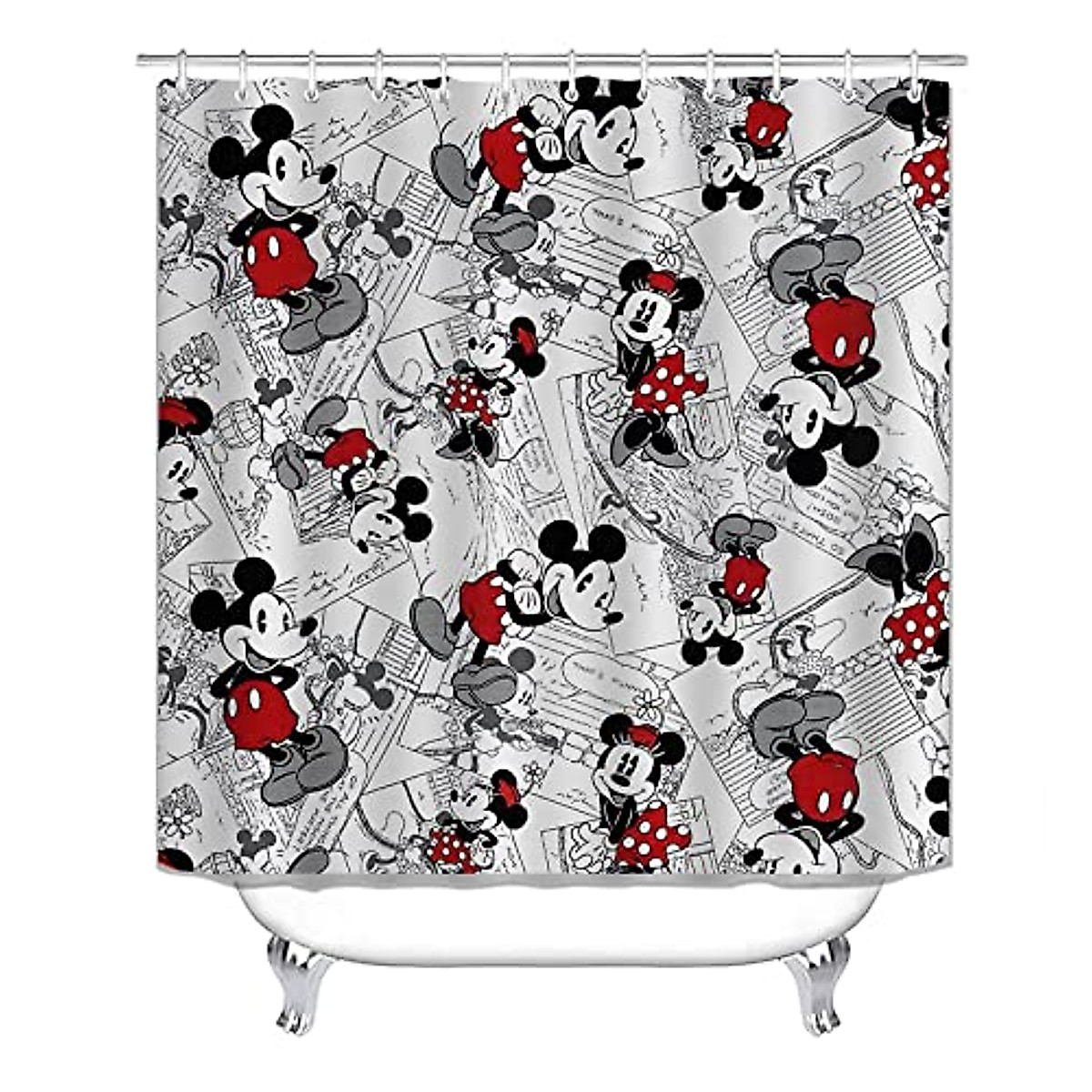 PLMZUOK 4Pcs Shower Curtain Set with Non-Slip Rugs, Toilet Lid Cover and Bath Mat, Waterproof Polyester Fabric Bathroom Curtain with 12 Hooks, 72 x 72inch1