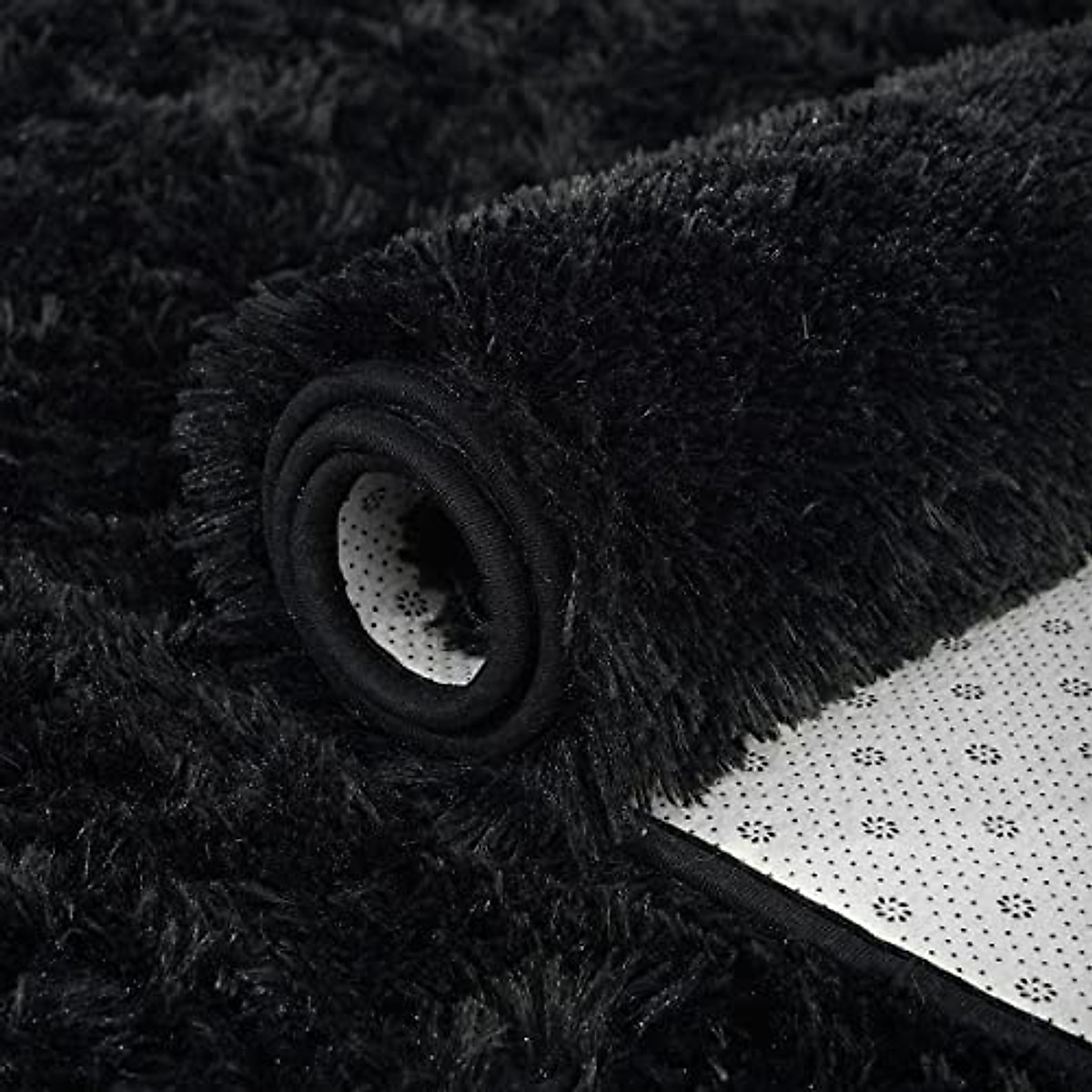 ISEAU Black Rug Carpets Soft Shaggy 4x6 Feet Rugs for Bedroom Living Room, Fluffy Area Rug Floor Rug, Fuzzy and Comfy Carpet Nursery Shag Rug for Kids Boys Room Decor