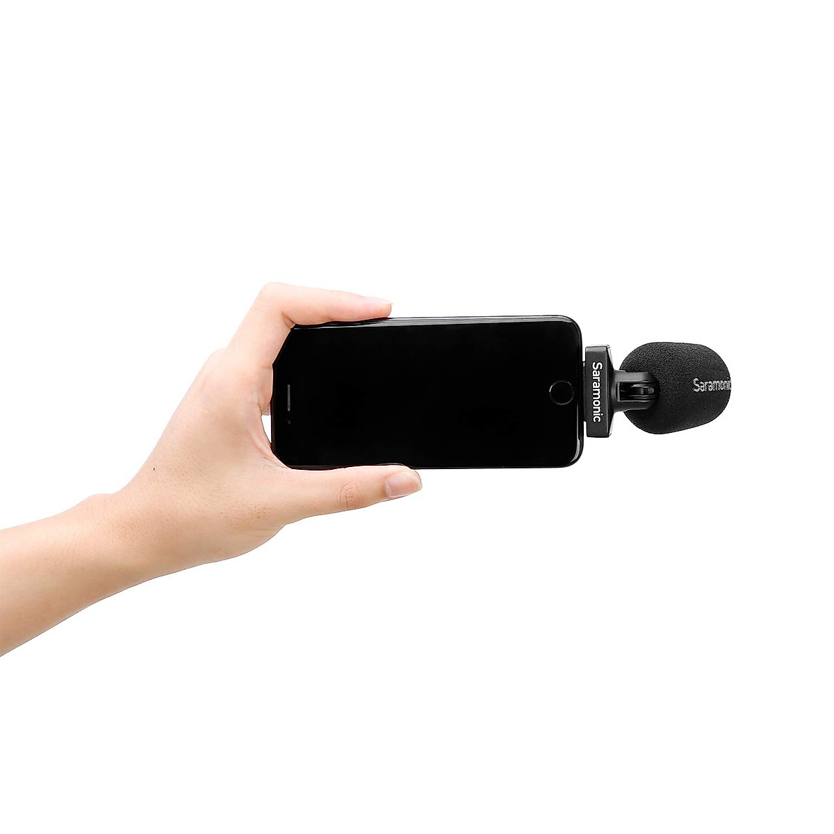Saramonic SmartMic DI Stereo Microphone for iOS Devices Mobile Phone with 3.5mm Headphone Jack, Foam & Furry Windscreens