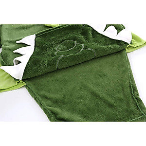 Crocodile Animal Tail Blanket, Soft Flannel Fleece Snuggle Blanket Sleeping Bag for Kids Teen Boys Girls