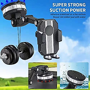 HIYITKS Car Phone Holder Mount, Suction Cup Cell Phone Holder Stand, Universal Dashboard/Windshield/Window Phone Holder One-Button Pop-up Strong Suction Cell Phone Car Mount (Black)