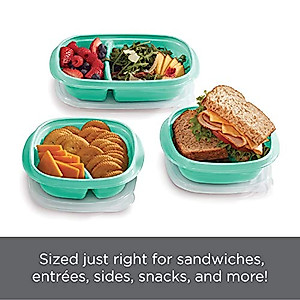Rubbermaid 50-Piece Food Storage Containers with Lids for Lunch, Meal Prep, and Leftovers, Dishwasher Safe, Teal Splash