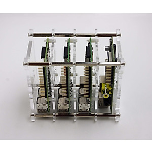 GeauxRobot Raspberry Pi 3 Model B 4-layer Dog Bone Stack Clear Case Box Enclosure also for Pi 2B B+ A+ B A