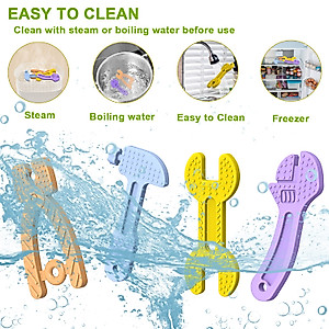 Zdolmy Teething Toys for Babies 0-6 Months 6-12 Months, Baby Teething Toys Set, BPA-Free Silicone, Soft Textures, Molar Teether, Easy to Hold, Easy to Clean and Freeze - 4 Packs